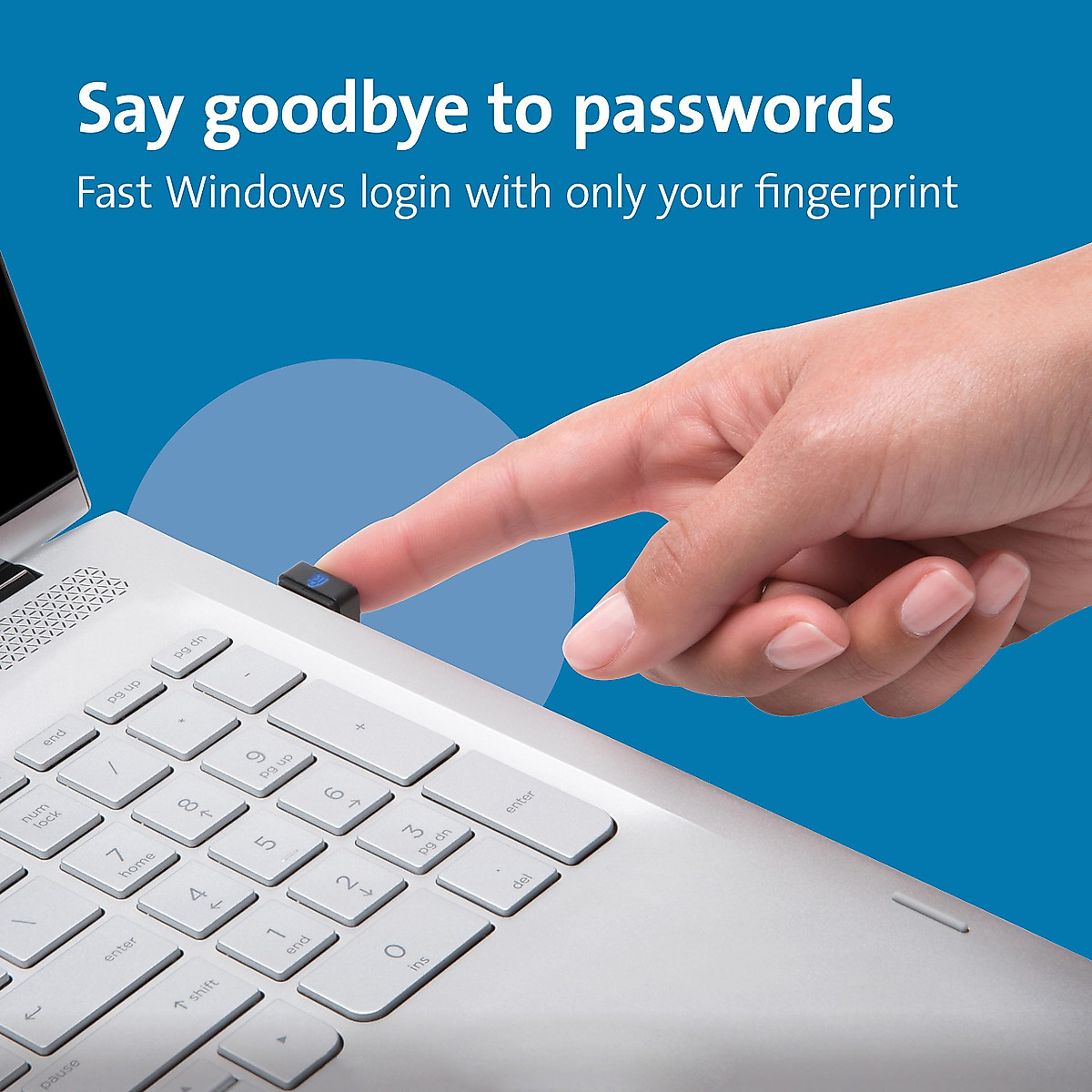 Kensington VeriMark Gen1 USB-A Fingerprint Key Reader - Windows Hello, Anti-Spoofing (K67977WW)