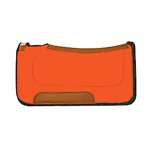 Diamond Wool Contoured Felt Ranch Western Saddle Pad for Horses 30x30-1" Thickness, Orange