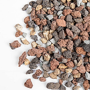 GASPRO 5lbs Lava Rocks for Plants, 1/5 Inch Pea Gravel for Succulent, Pots Indoor, Terrarium, Cactus, Bamboo, Bonsai Tree, Top-Dressing, Mixed Color Volcanic Rocks, Good Drainage