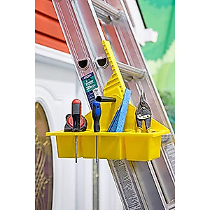 Jokari Universal Rotating Ladder Tray. Hold Tools, Nails, Screws, Paint, Brushes and Accessories. Hook 3 Bucket Shelf On Any Rung For Auto Storage Platform. Little Attachment Caddy, Giant Benefits