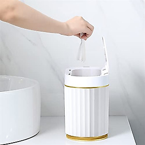 Trash Can Smart Sensor Trash Can Desk Small Lovely Mini Light Luxury Wind Mini Basket Bucket Small Garbage Can，4L Trash Can Wastebasket