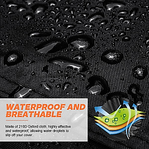 NEVERLAND Jet Ski Cover, Jetski Covers Suitable for 2 3 Seater Heavy Duty Waterproof 210D with 2 Air Vent Marine Grade UV Resistant Compatible with Yamaha Sea-Doo Kawasaki Lengths 115'' to 120"