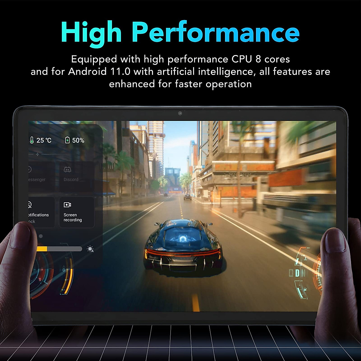 Luqeeg 10.1 Inch Tablet for Android 11-1920x1200 HD Resolution, 2.4G 5G WiFi Gaming Tablets, 8GB RAM 128GB ROM, Octa Core Processor, 5MP + 13MP Camera, 8800mAh Ultra Long Standby (Dark Blue)