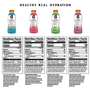 Gatorade Fit Electrolyte Beverage, Healthy Real Hydration, Four Flavor Variety Pack, 16.9.Fl oz Bottles (Pack of 12)