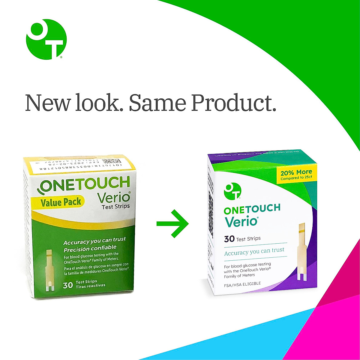 OneTouch Verio Test Strips for Diabetes Value Pack - 60 Count - for Blood Sugar Monitor - Home Self Glucose Testing - 2 Boxes, 30 Strips Per Pack