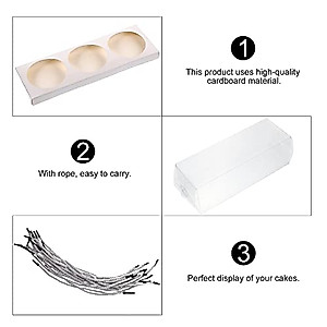 Cabilock Bakery 10PCS Cupcake Boxes Cupcake Carrier With Window Handle 3 Holes Cupcake Boxes Cupcake Containers for Cookies Muffins Treats and Cookies for Graduation Birthday Gifts Mini Cake Boxes