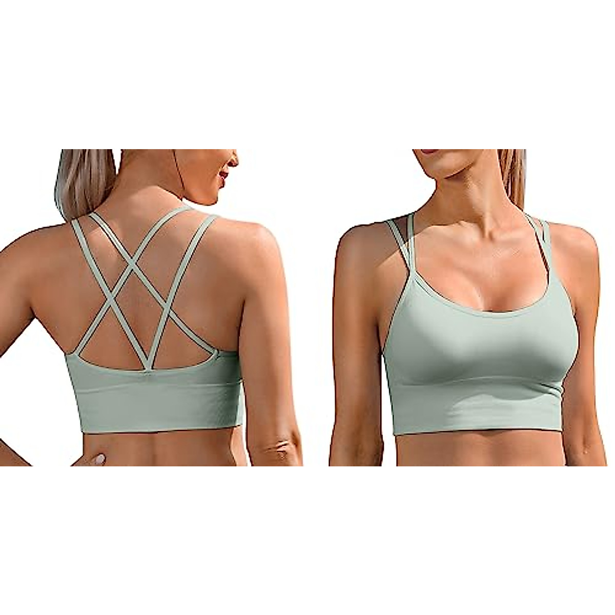 Sykooria 1-3 Pack Strappy Sports Bra for Women Sexy Crisscross Open Back for Yoga Running Athletic Gym Workout Fitness Tops