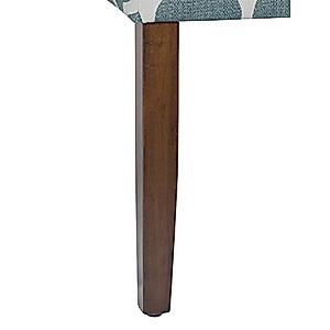 HomePop Parsons Classic Upholstered Accent Dining Chair, Set of 2, Teal and Cream Geometric