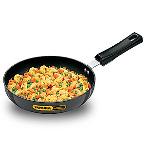 Hawkins l08 Futura Hard Anodised Round Frying Pan, 22cm Black, 22 cm