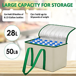 DAREKUKU 3 Pack Reusable Grocery Bags, Foldable Washable Insulated Shopping Bags For Groceries With Reinforced Bottom & Handles (2 Grocery Tote Bags + 1 Insulated Cooler Bag)