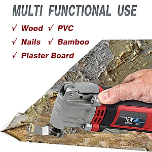 NEWONE Oscillating Tool 4 Amp Oscillating Multi-Tool Kit with 4° Oscillation Angle,6 Variable Speed with 5-piece Electric Multitool Blades & Box