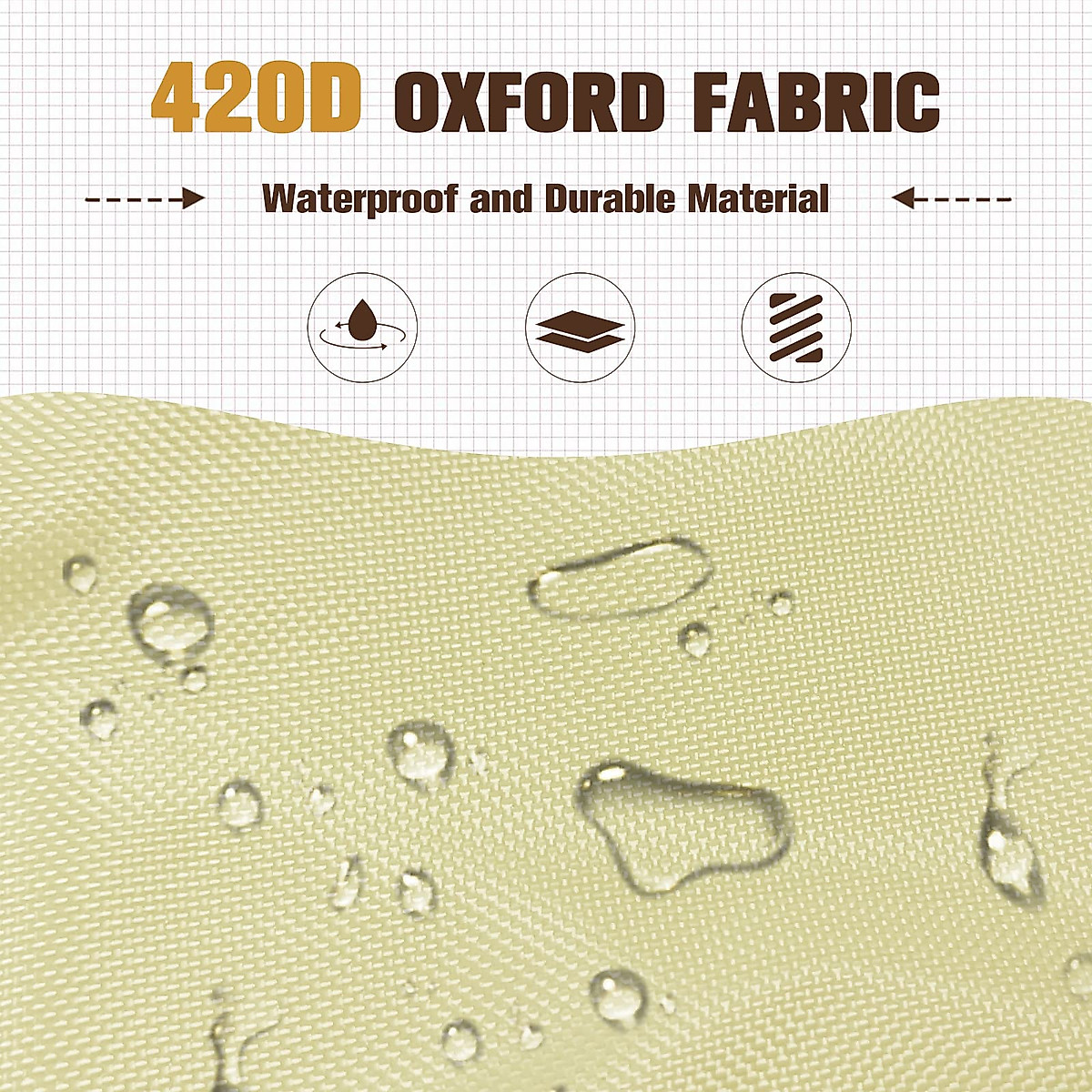 Patio Hanging Egg Chair Cover Outdoor Double Large Egg Chair Covers Waterproof 420D Patio Swing Loveseat Dust Protector 91x80 inches (Beige)