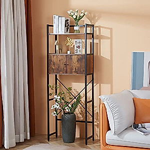 Argatin Over-The-Toilet Storage,Toilet Storage Rack Space-Saving Bathroom Oragnizer Rack, with Cupboard and Shelves