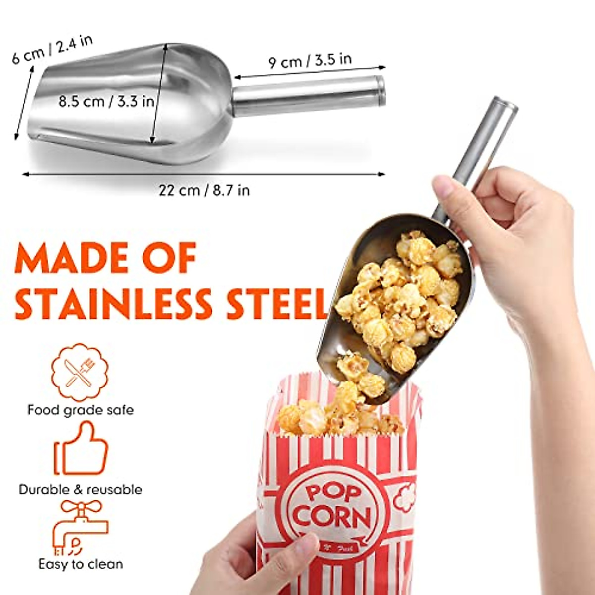 602 Pcs Popcorn Maker Supplies Set Includes 600 Popcorn Paper Bags 1 oz Popcorn Individual Bags 1 Popcorn Scoops 1 Popcorn Seasoning Dredge Shaker with Handle for Home Kitchen Movie Party Use