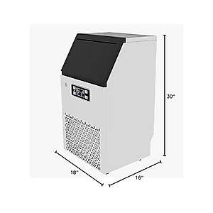 Countertop Nugget Ice Maker, 150lbs/24H Stainless Steel Under Counter ice Machine with 33lbs Ice Storage Capacity, 24H Timer, Self-Cleaning, Small Portable Ice Maker Machine for Home, Office, Bar