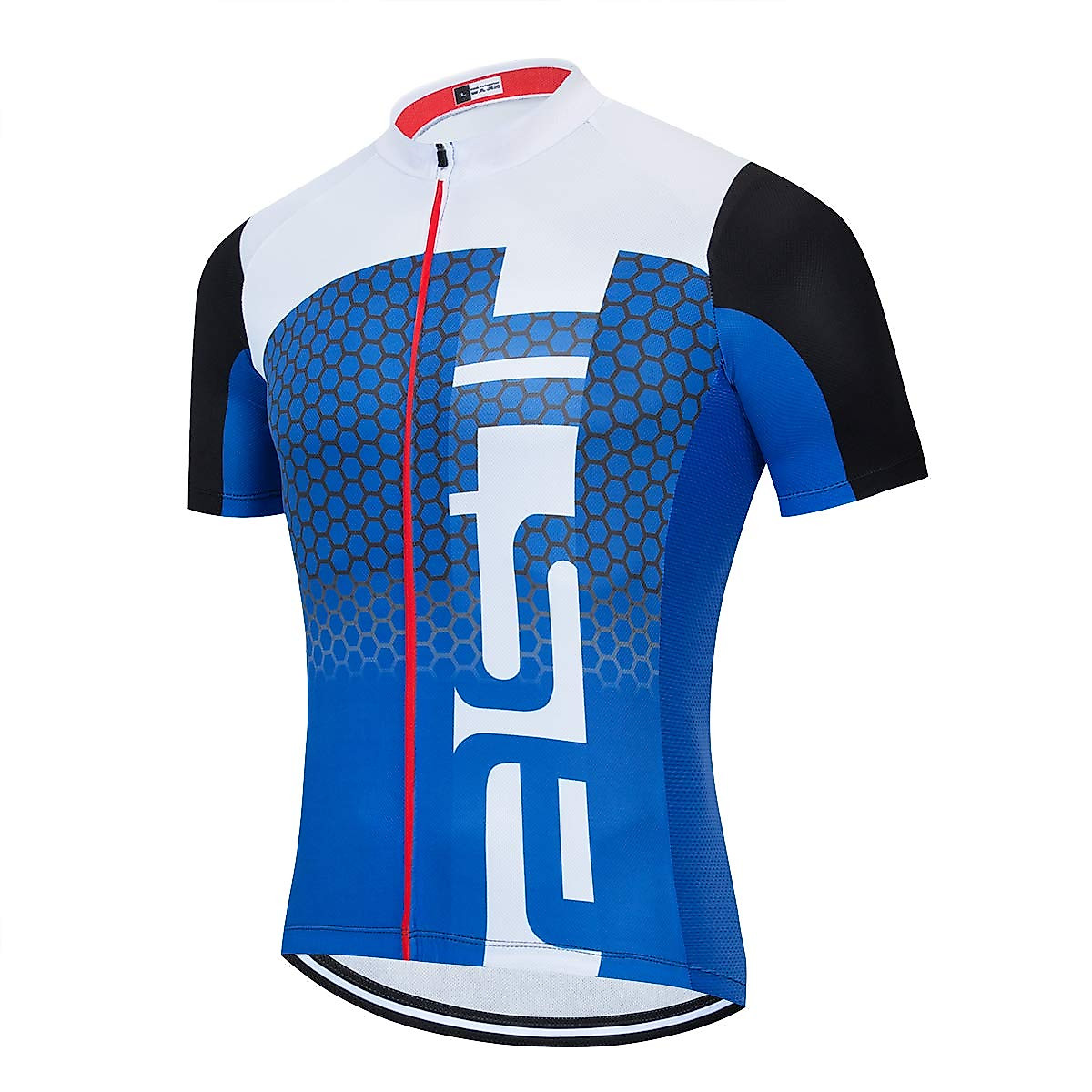 Men's Cycling Jersey,Bicycle Short Sleeve Breathable Cycling Shorts Set Quick Dry Blue