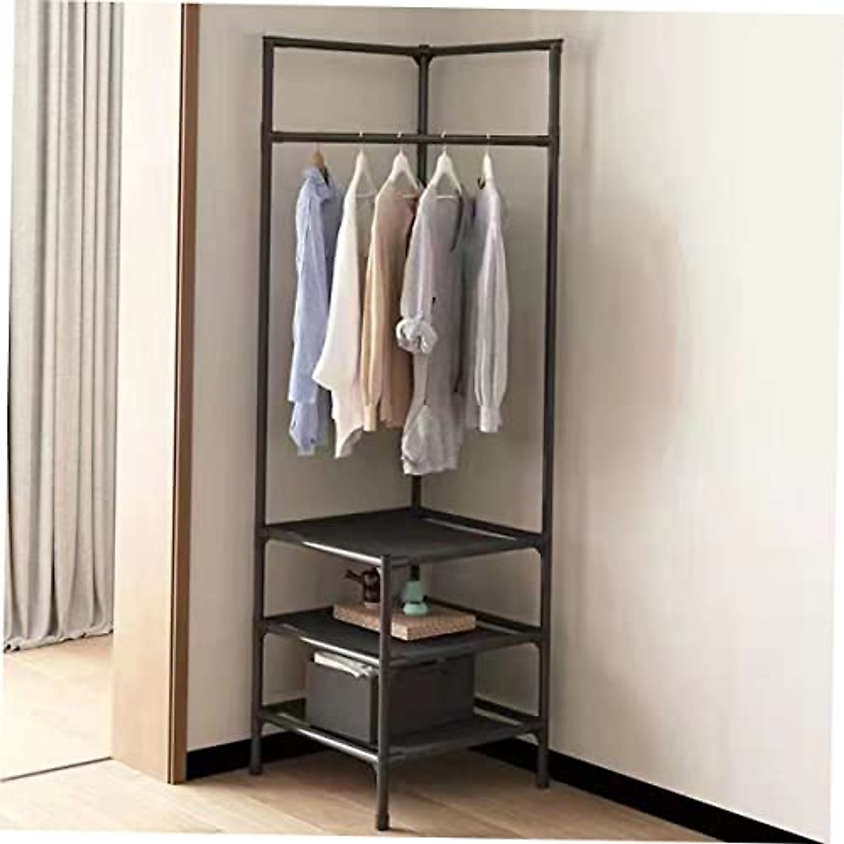 Zerodeko Corner Coat Rack Drying Rack for Clothing Standing Garment Rack Heavy Duty Clothes Rack Freestanding Garment Rack Clothing Garment Rack Laundry Drying Rack Wardrobe Rack Coat Racks