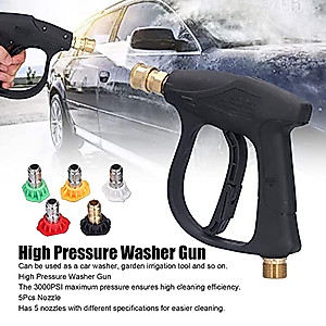 1/4in M22 High Pressure Washer Guns with 5 Nozzles Spray Hose Cleaner 3000PSI for Household