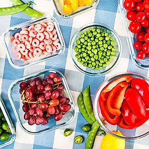 CZUMJJ Glass Meal Prep Containers Set of 12 Food Storage Containers for Lunches, Dishwasher Safe, Pink