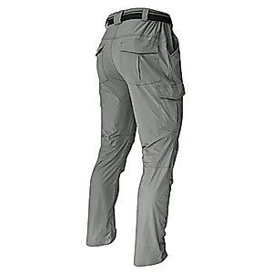 WENRONSTA Men's Hiking Work Cargo Pants Quick-Dry Lightweight Waterproof 6 Pockets Outdoor Mountain Fishing Camping Pants Sage Green M