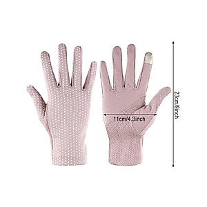 6 Pairs Women Summer UV Protection Gloves Touchscreen Driving Gloves Non-Slip Sun Protective Gloves (Purple, Black, Pink, Light Pink, Beige, Gray)