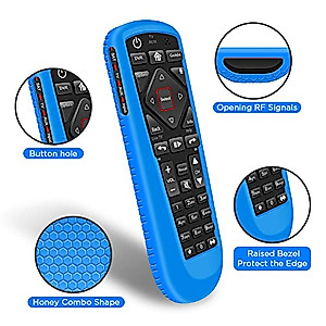 2 Pack Case for Dish Network Remote 52.0/54.0, Silicone Cover for Dish TV Remote Controller Skin Protective Universal Replacement Rubber Sleeve Protector(Red,Blue)