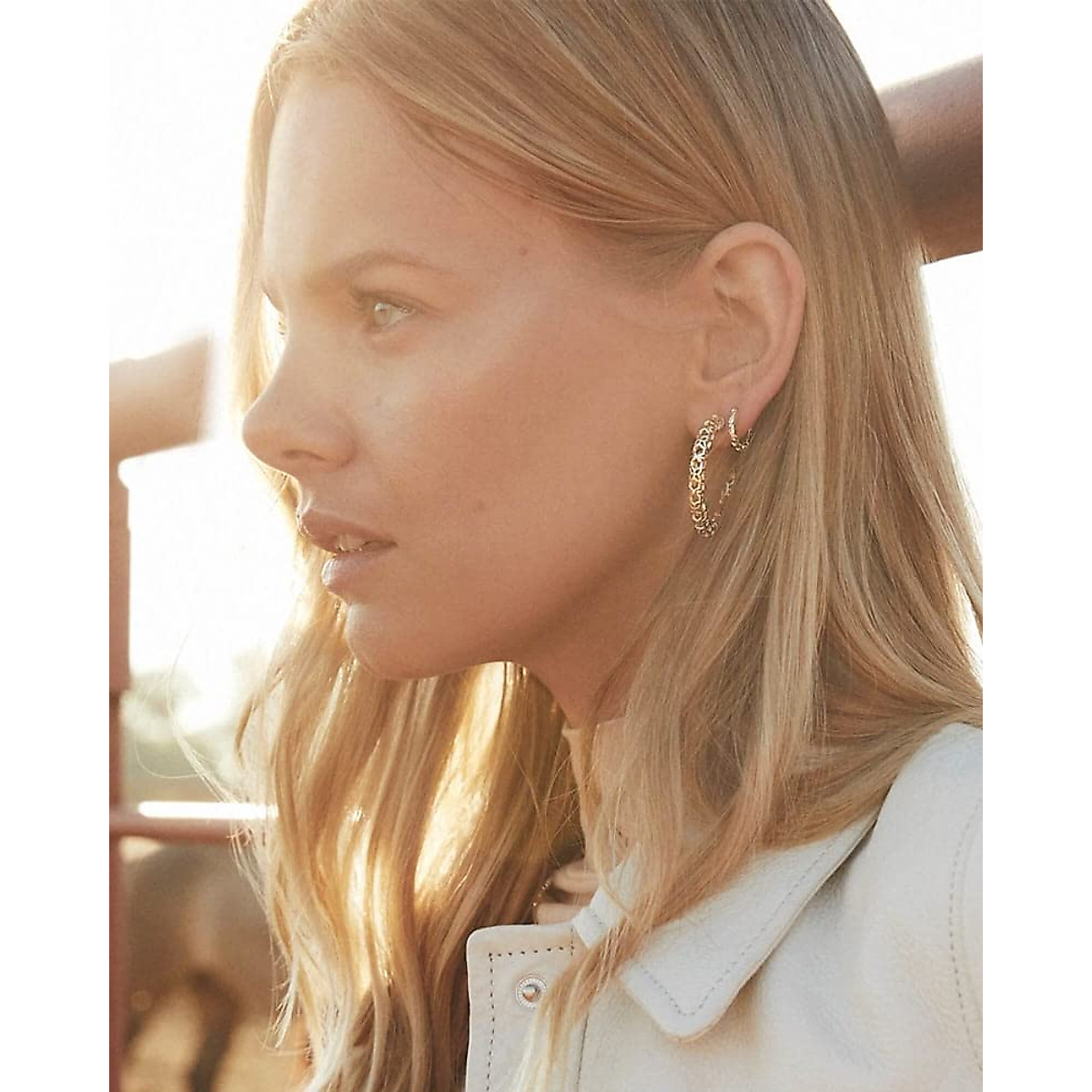 Kendra Scott Maggie Huggie Earrings for Women, Fashion Jewelry, 14k Gold-Plated Filigree