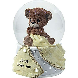 Precious Moments 203108 Jesus Loves Resin/Glass Snow Globe Musical, Multicolor
