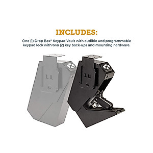 SnapSafe Drop Box Keypad Vault – Keypad Handgun Safe for Handguns – 4-6 Keypad Entry with Backup Keys – Black, Measures 13.5 (H) x 7.5 (W) x 3.6 (D) Inches - Item 75431