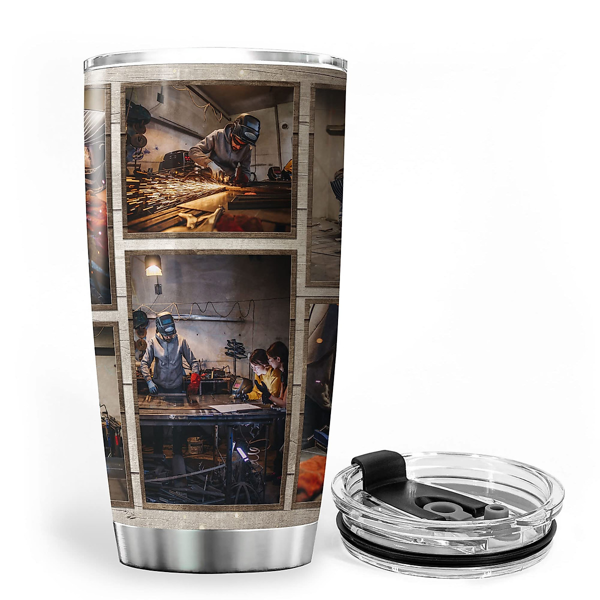 ZOXIX The Most Important Call Me Dad Tumbler Personalized Photo Gifts For Daddy From Kids Welder Accessories Gift For Father Stainless Steel Cup 20oz Cool Welding Gifts For Dad