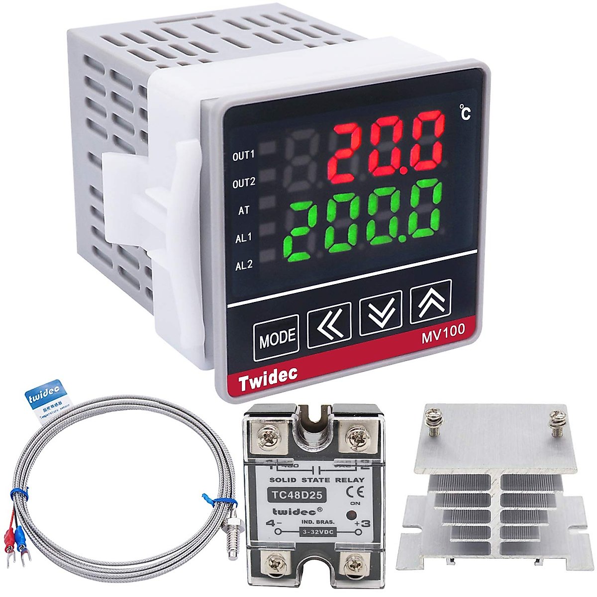 Twidec/ MV100-B10 Digital Display PID Temperature Controllers and Waterproof Dustproof IP67 Junction Box ABS Plastic Electrical Project Box