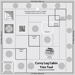 Creative Grids Curvy Log Cabin Trim Tool for 8" Blocks