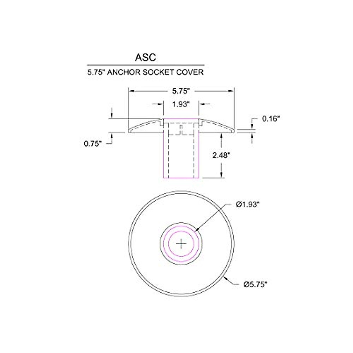 Covers for Pool Anchor Sockets (Set of 2 Units). (White)