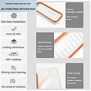 ZBYCYZ Bathroom Corner Punch-free Rack,180 Degrees Rotation Storage Rack Corner Shower Shelves,Drain Hole Design-No Drilling Installation,Wall Mount Shower Caddy (grey)