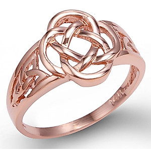 Celtic Rings Rose Gold Trinity Knot Ring (6.5)