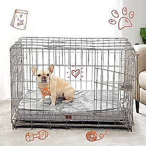 EHEYCIGA Waterproof Dog Beds for Large Dogs with Orthopedic Memory Foam, Grey, 35x23