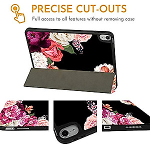 Hepix iPad Air 5th Generation 2022 Pink Purple Flower iPad 10.9 inch Air 4th Generation Case with Pencil Holder 2020, Floral iPad Air 5 Cover for Women, Auto Sleep Wake for A2072 A2316 A2324 A2325