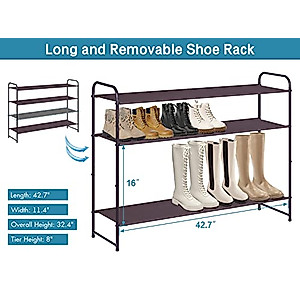 KIMBORA 4 Tier Shoe Rack & 3 Tier Metal Long Shoe Rack