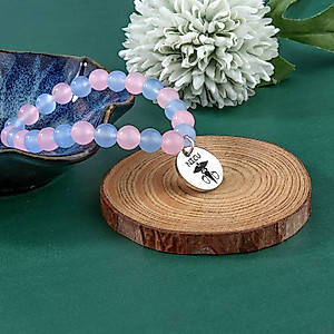 ARHTF NICU Nurse Appreciation Gifts NICU Nurse Bracelet Footprint Charm Thank You Nicu Nurse Gifts Neonatal Nurse Gifts,Neonatal Nurse NICU Nurse Gifts for Women (pink&blue)