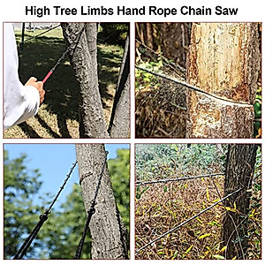 Rope saw PANGZHENG 55 Inch High Reach Tree Limb Hand Rope Saw, 70 Sharp Teeth Blades on Both Sides,Rope saw tree saw high limb Pocket Chainsaw, Tree Limb Saw, Rope Chainsaw