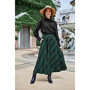 Scarlet Darkness Renaissance Shirt Women 1800s Victorian Edwardian Blouse Long Sleeve Shirt Black S