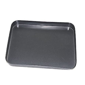 FURLOU Metal Serving Tray Accessory Tray Oven Roasting Pan Cookie Tray Black Cake Plates Cake Baking Tray Baking Pans Big Cake Brownie Baking Tools Bread Pan Black Non Stick Baking Tray Plate
