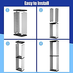 Nargos Video Game Storage Stand Tower for PS5/ PS4/ PS3/ Xbox Series S & X/Xbox one Game, Universal Game Disc Holder Vertical Stand Organizer Tower