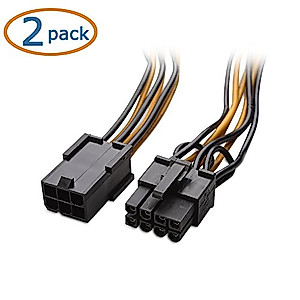 Cable Matters 2-Pack 6 Pin to 8 Pin PCIe Adapter Power Cable - 4 Inches