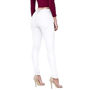 Hybrid & Company Women's Extreme Butt Lift Stretch Skinny Denim Jeans P46862SK White 11