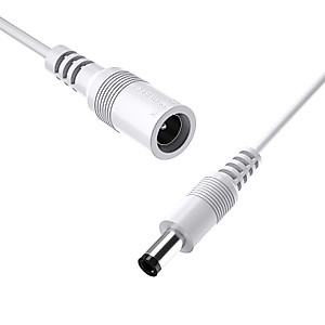 ZOSI 12V DC Power Extension Cable 12ft 2.1mm x 5.5mm 12V DC Plug Power Adapter Cord for Security Camera,Wireless IP Network Camera,CCTV DVR NVR Recorder, LED Strip,Car and More(White)
