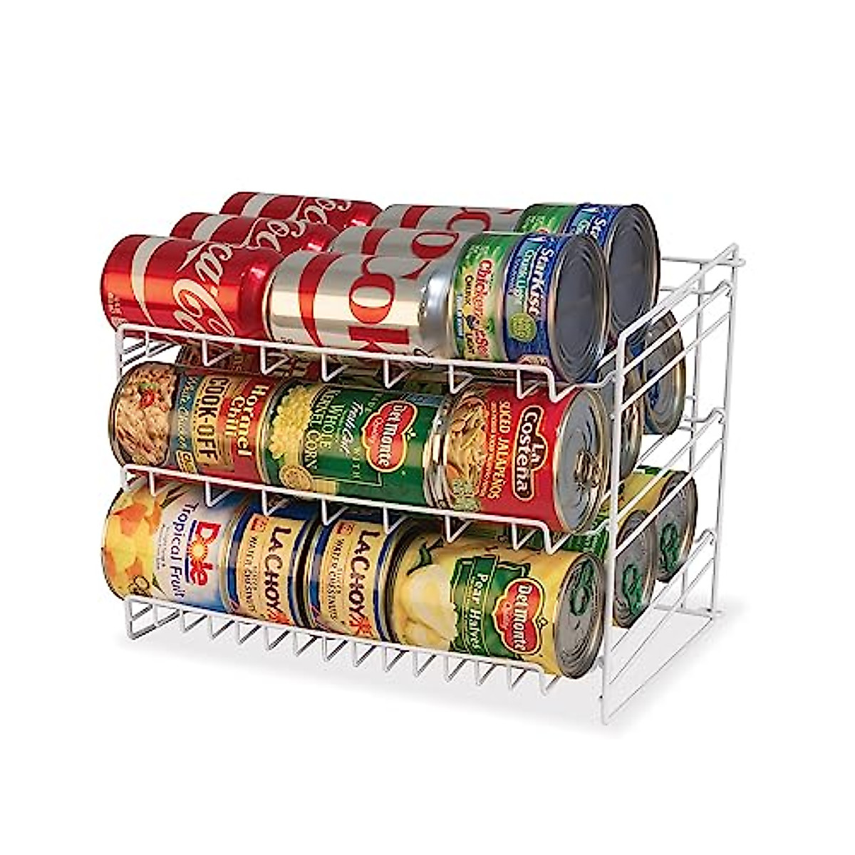 Atlantic Gravity-Fed Compact Single Can Rack - Kitchen Organizer, Durable Steel Construction, 3-level storage capacity, fits most pantries, PN 1002N in galvanized steel (Updated)