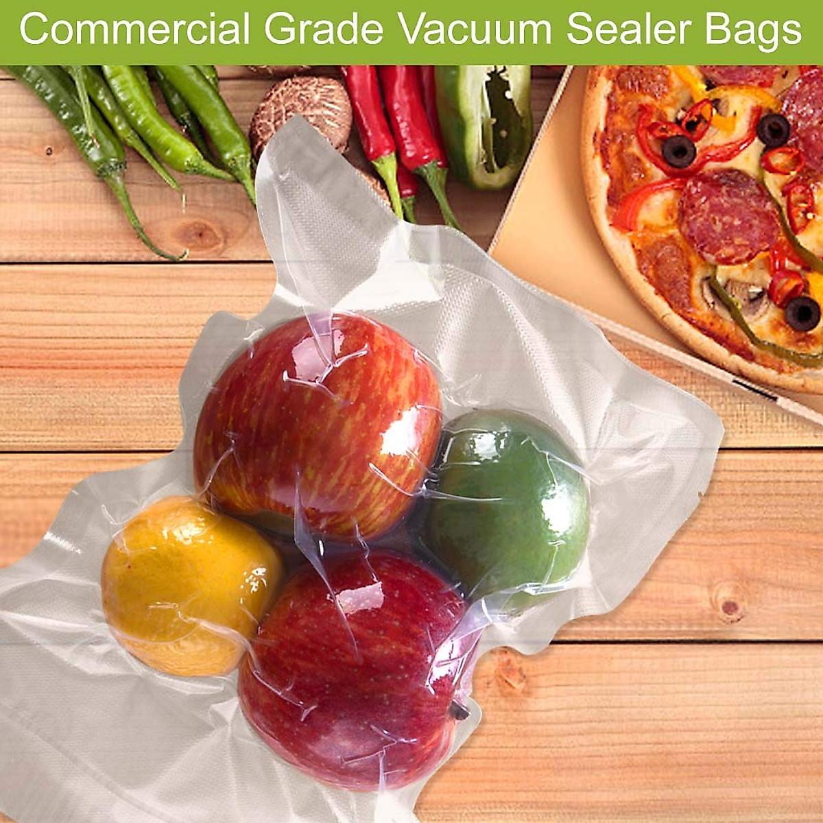 VacYaYa 4 Pack 8X50 Rolls (Total 200 feet) Vacuum Sealer Bags Rolls with BPA Free,Heavy Duty,Great for Sous Vide and Vac Seal storage Rolls