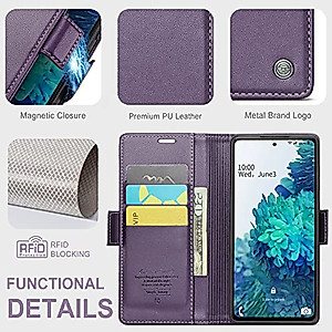 Samsung Galaxy S20 FE 5G Wallet Case,Magnetic Stand Flip Protective Leather Case Purse Style with RFID Blocking Card Holder Case Wallet for Samsung Galaxy S20 FE 5G 6.5 inch (Fashion Purple)