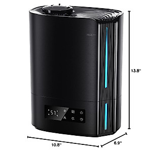 BREEZOME 6L Humidifiers for Bedroom Large Room & Essential Oil Diffuser, Ultrasonic Top Fill Cool Mist Humidifiers for Baby, Plants, Nursery Last up to 60 Hours, Smart Humidistat Control, Ultra Quiet